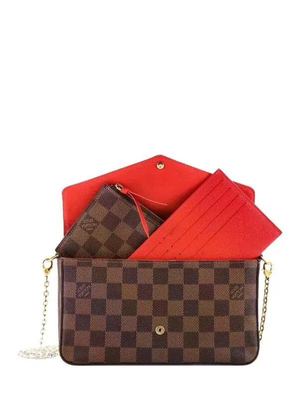 LOUIS VUITTON Felicie Pochette Damier Crossbody Bag - Brown