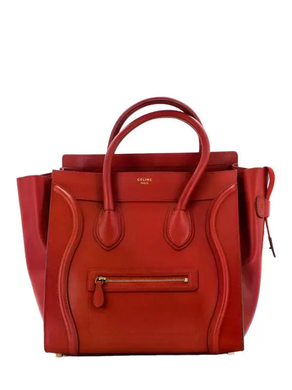 Celine Luggage Mini Tote Bag Smooth Leather - Red