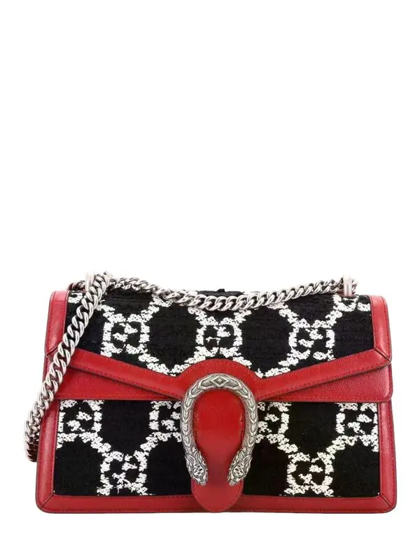 Gucci Dionysus Gg Tweed Small Shoulder Bag - Black