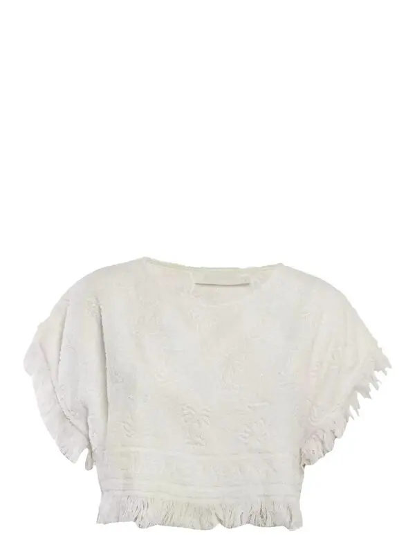 Zimmermann Palm Tree Fringed Top - White