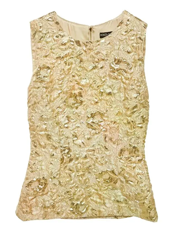 Dolce & Gabbana Lurex Textured Top - Gold