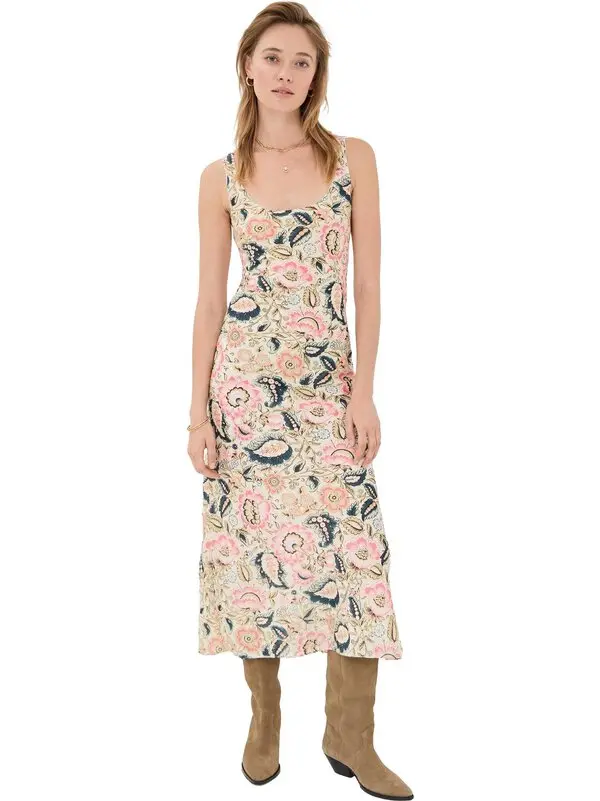 Alix Of Bohemia Adele Melon Bloom Silk Dress - Off-white