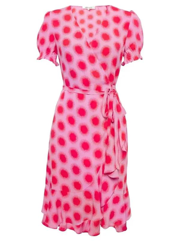Diane Von Furstenberg Sun-print Mini Wrap Dress - Pink