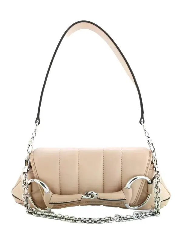 Gucci Horsebit Chain Vertical Quilted Leather Small Shoulder Bag - Neutrals