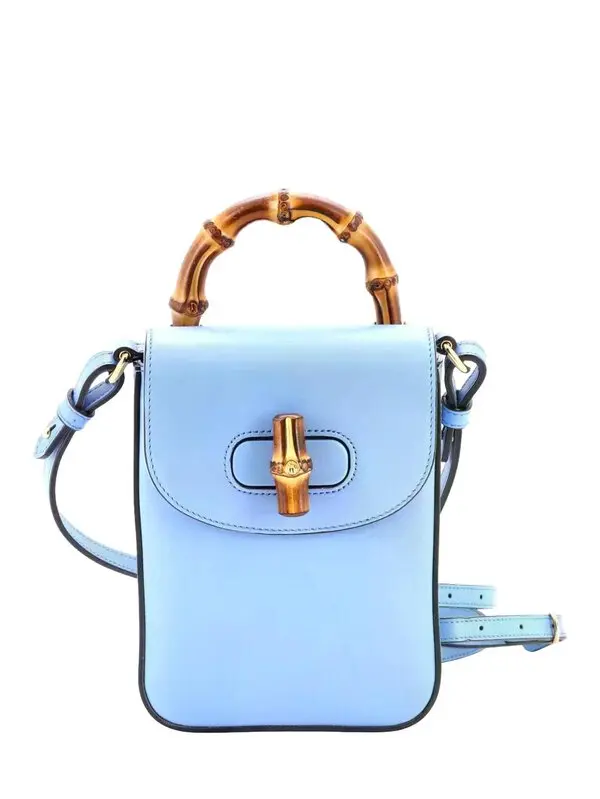 Gucci Bamboo Top Handle Mini Satchel - Blue