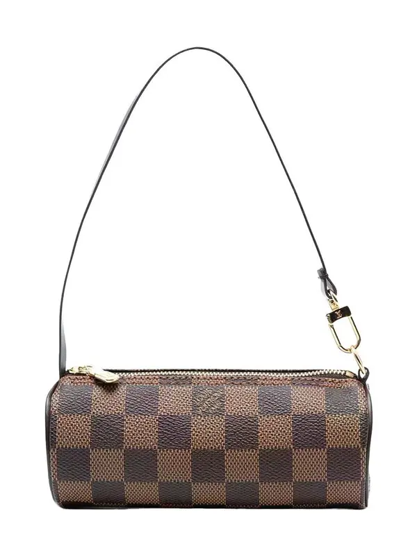 LOUIS VUITTON Damier Ebene Papillon Pochette Handbag - Brown