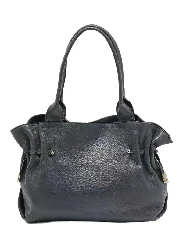 Furla Leather Drawstring Tote - Black