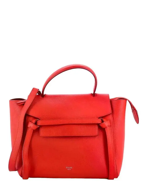Celine Textured Leather Mini Belt Bag - Red