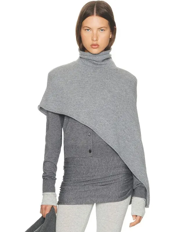 HELSA Loxley Asymmetric Cape - Heather Grey