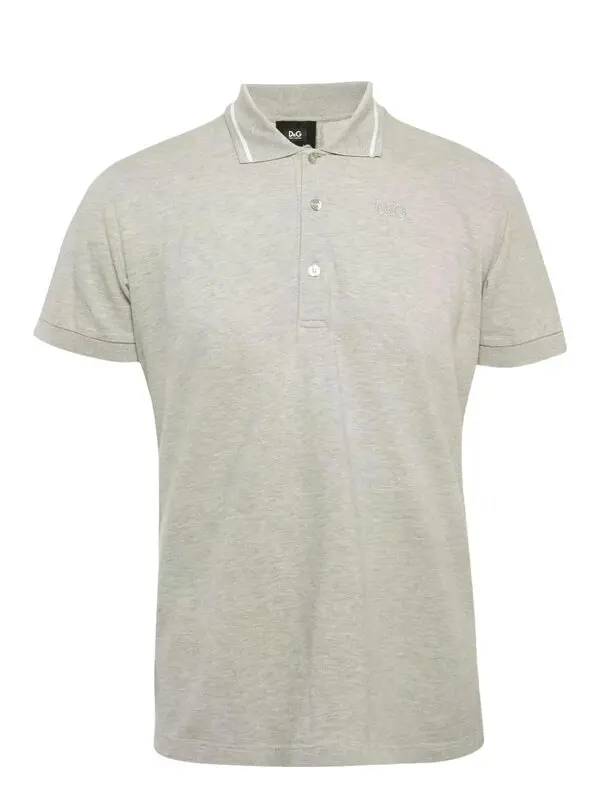 Dolce & Gabbana Embroidered-logo Polo Shirt - Grey