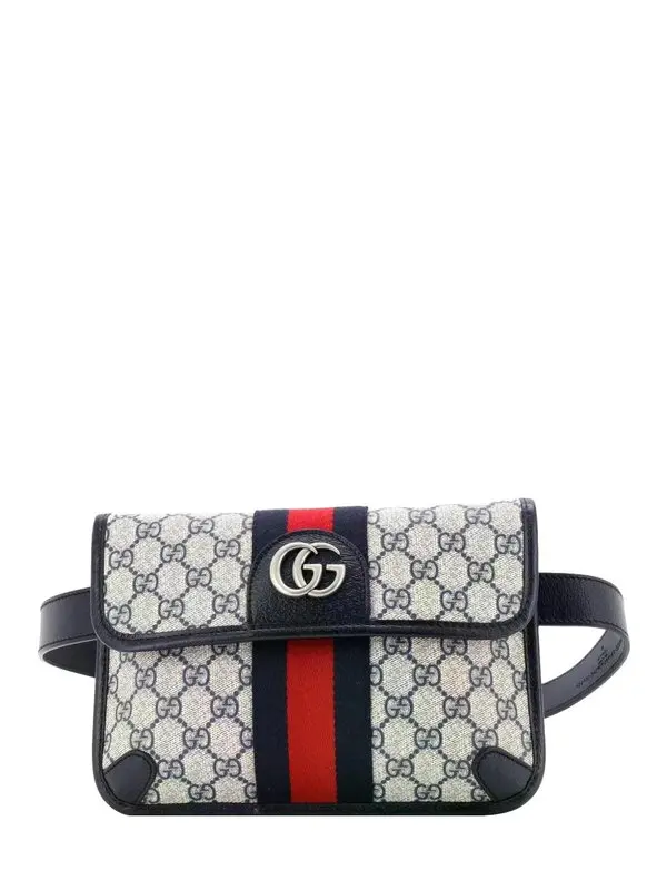 Gucci Ophidia Gg Coated Canvas Belt Bag - Blue