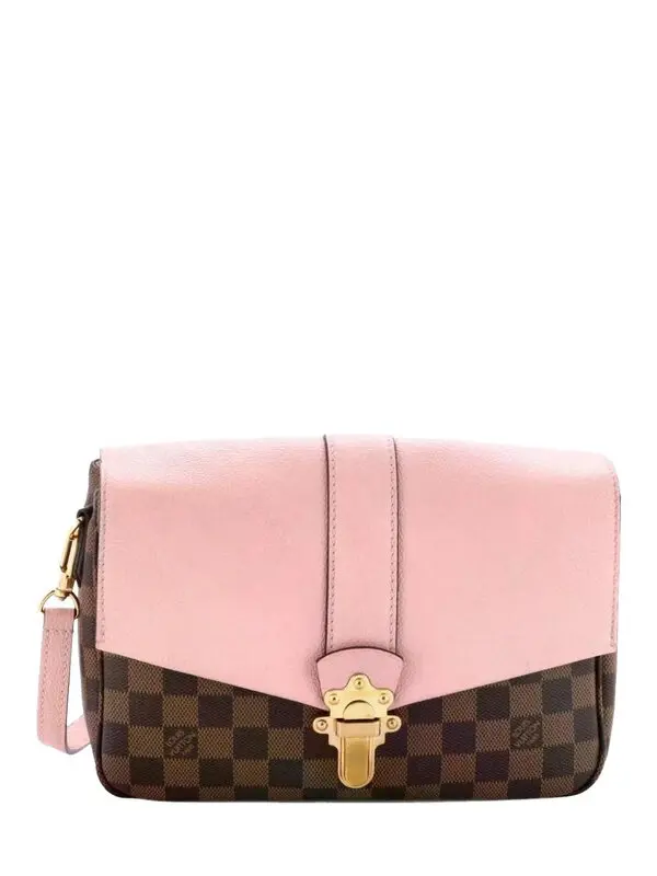 LOUIS VUITTON Clapton Handbag Damier And Leather Pm - Brown
