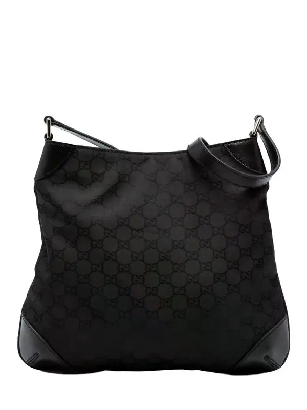 Gucci Gg Nylon Hobo Bag - Brown