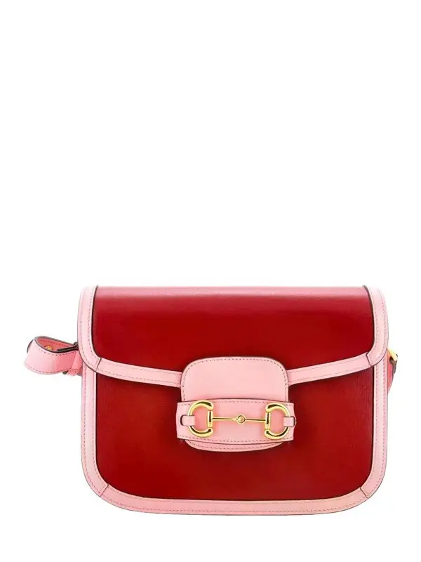 Gucci Horsebit 1955 Printed Leather Small Shoulder Bag - Red