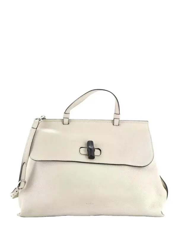 Gucci Bamboo Daily Top Handle Large Satchel - Neutrals