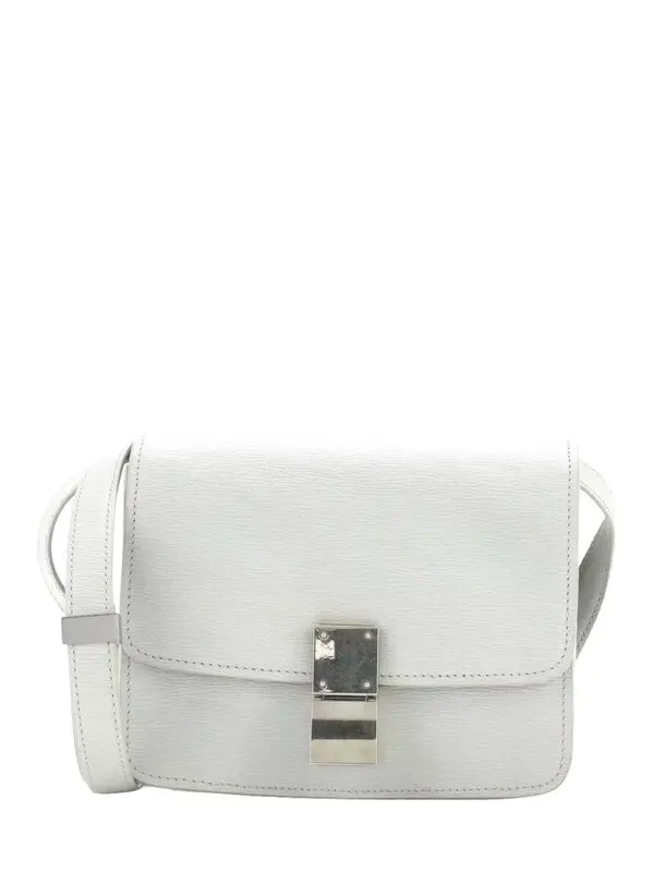 Celine Classic Box Bag Grainy Leather Small Crossbody Bag - Grey