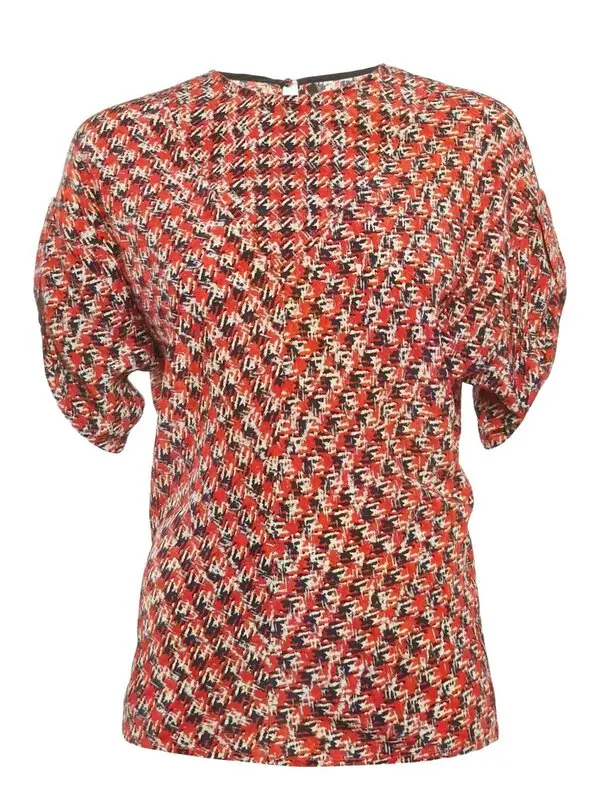 LOUIS VUITTON Abstract-print Silk Top - Red