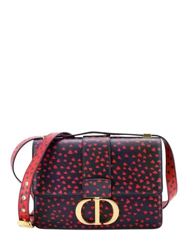 Dior 30 Montaigne Printed Leather Shoulder Bag - Blue