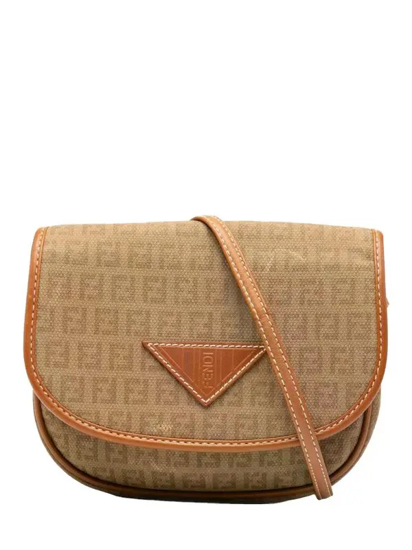 Fendi 20th Century Mini Zucchino Canvas Crossbody Bag - Brown
