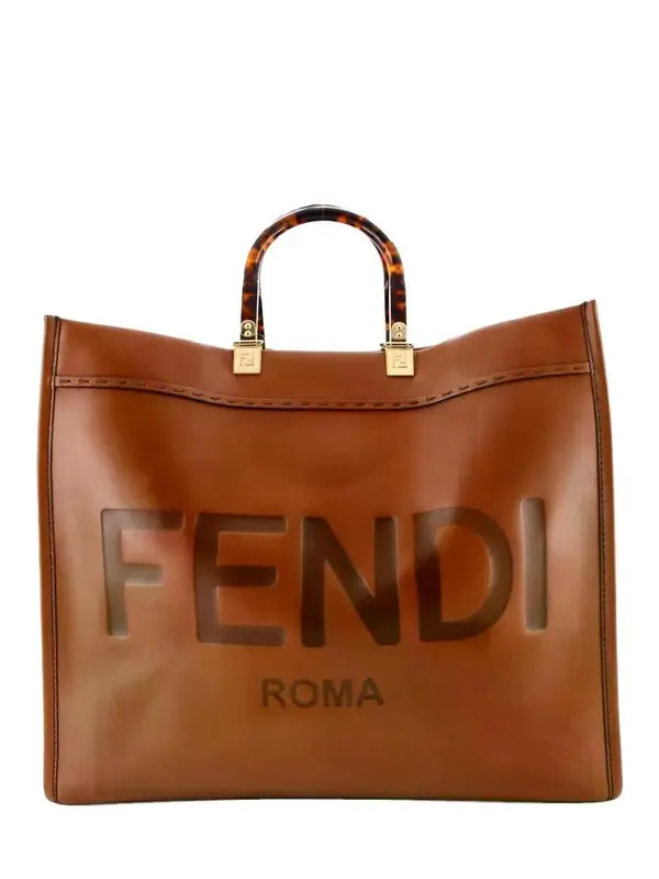 Fendi Sunshine Shopper Large Tote Bag - Brown