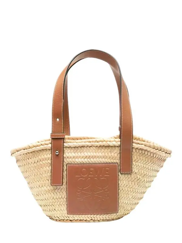 Loewe 2021 Small Raffia Basket Tote - Brown