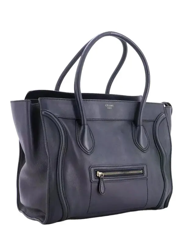 Celine Luggage Leather Shoulder Bag - Blue