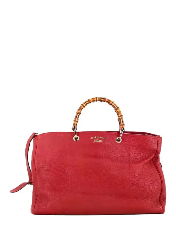 Gucci Bamboo Shopper Large Tote Bag - Red
