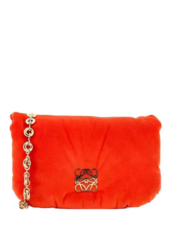 Loewe Goya Chain Puffer Mini Shoulder Bag - Orange