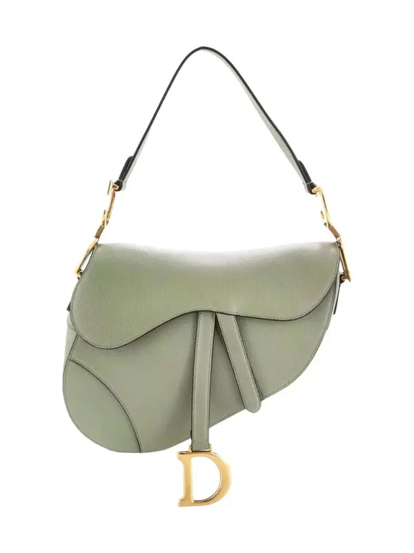 Dior Saddle Handbag Leather Medium Shoulder Bag - Green