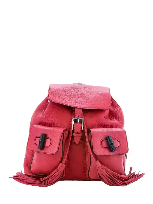 Gucci Bamboo Tassel Leather Backpack - Pink