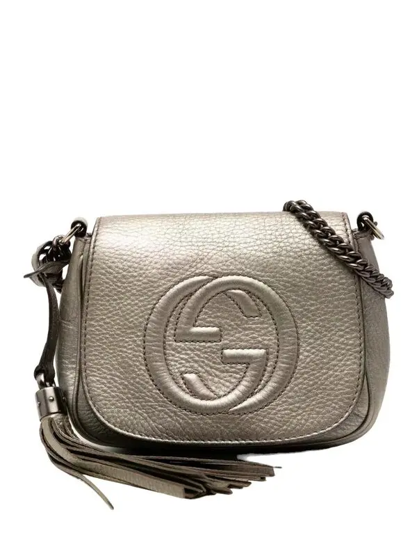 Gucci Small Soho Chain Flap Crossbody Bag - Gold