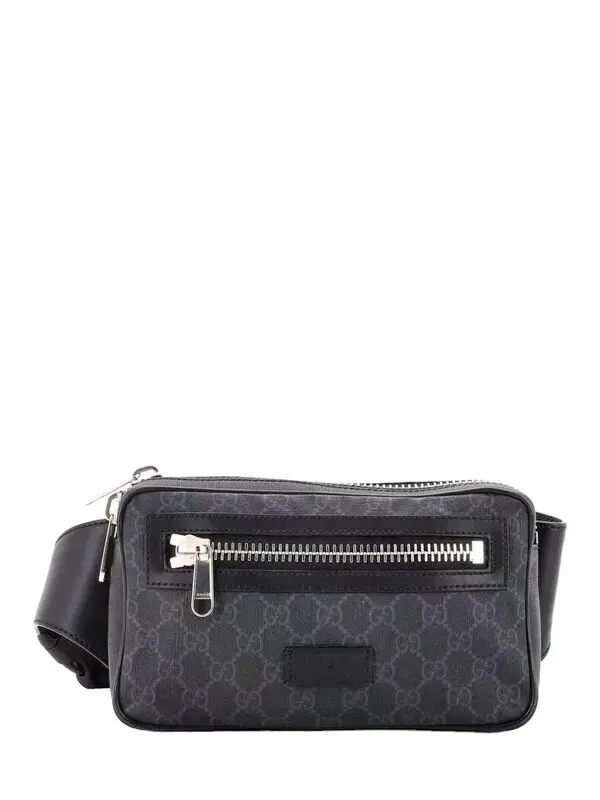 Gucci Soft Zip Gg Coated Canvas Small Belt Bag - Black