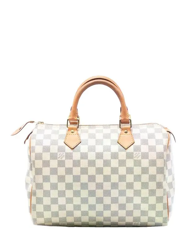 LOUIS VUITTON 2012 Damier Azur Speedy 30 Boston Bag - White