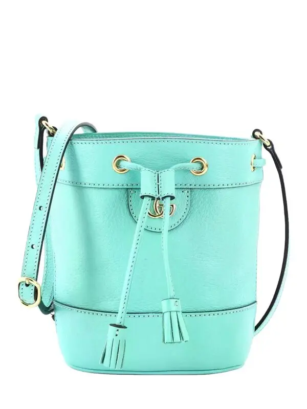 Gucci Ophidia Leather Mini Bucket Bag - Green