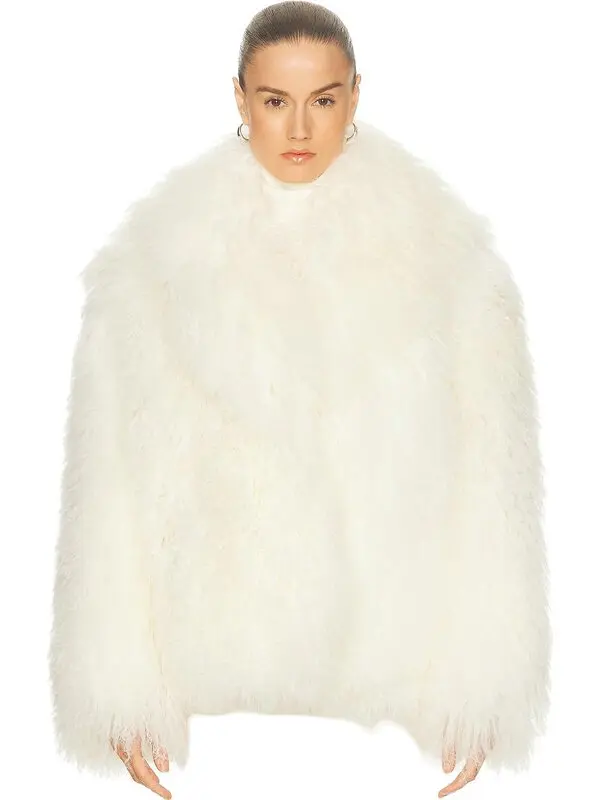 Nour Hammour Mirja Shearling Jacket - Ivory