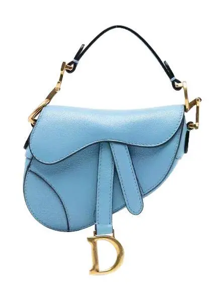 Dior 2021 Micro Goatskin Saddle Bag - Blue