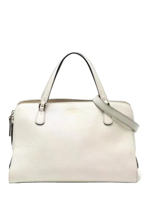 Gucci Calfskin Swing Top Handle Satchel - White