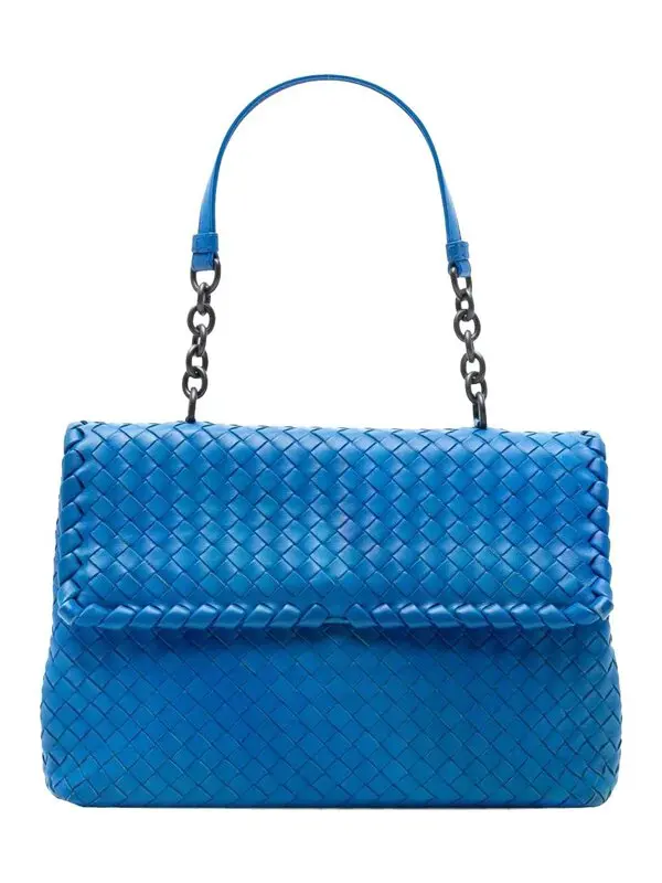 Bottega Veneta 2012-2025 Medium Nappa Intrecciato Olimpia Shoulder Bag - Blue