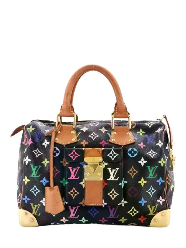 LOUIS VUITTON Speedy Handbag Monogram Multicolor 30 Satchel - Black