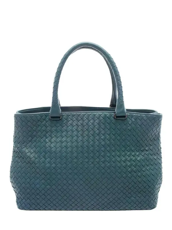 Bottega Veneta 2000s Intrecciato Leather Tote Bag - Blue