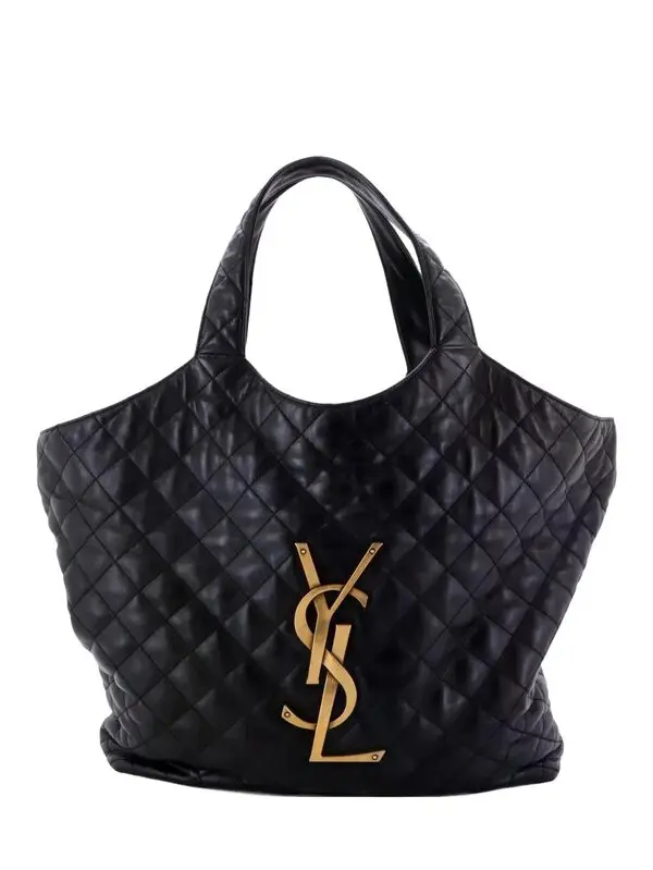 Saint Laurent Icare Shopping Quilted Leather Maxi Tote Bag - Black