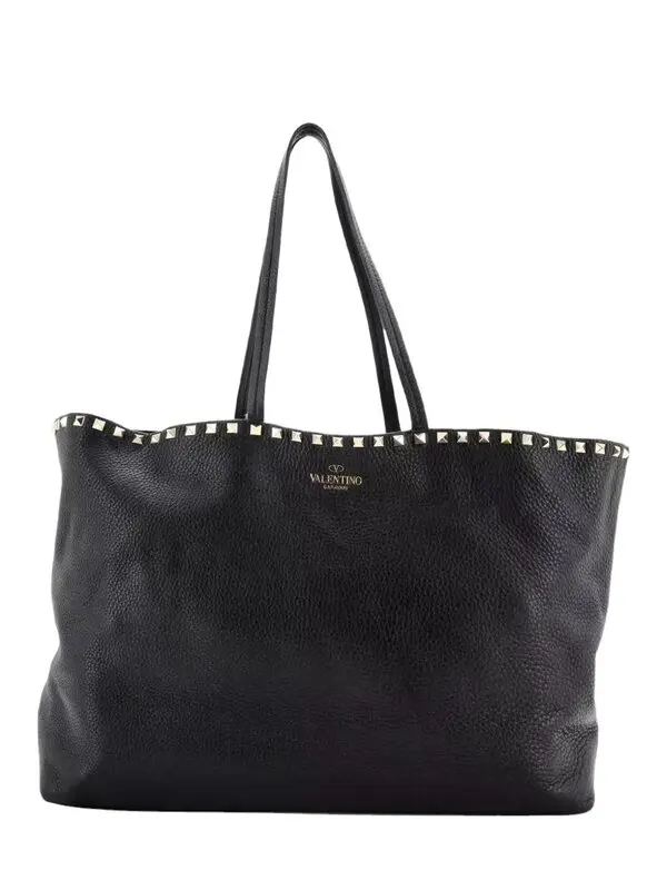 Valentino Garavani Rockstud Leather Large Tote Bag - Black