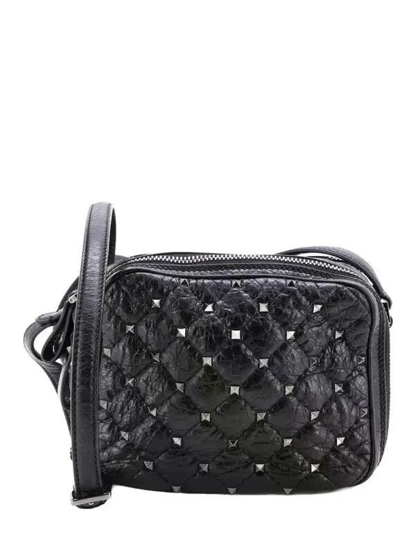 Valentino Garavani Rockstud Double Zip Camera Crossbody Bag - Black