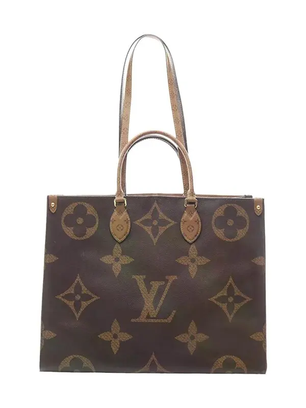 LOUIS VUITTON 2019 Monogram Reverse Giant Onthego Gm Satchel - Brown