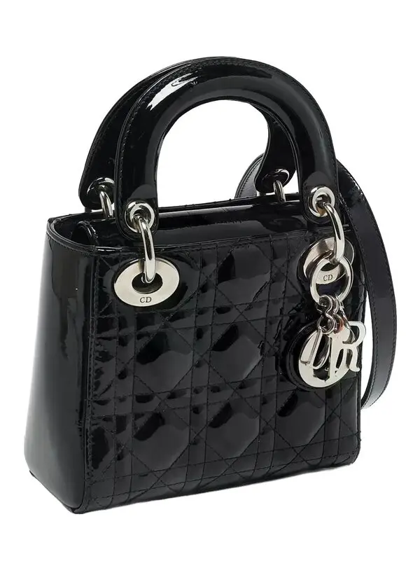 Dior Lady Tote Patent Leather - Black