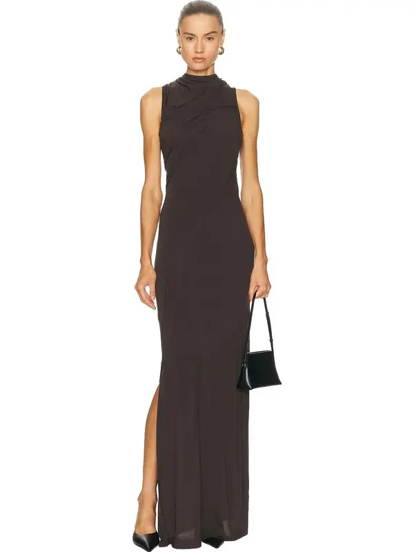 Helmut Lang Wind Maxi Dress - Dark Roast