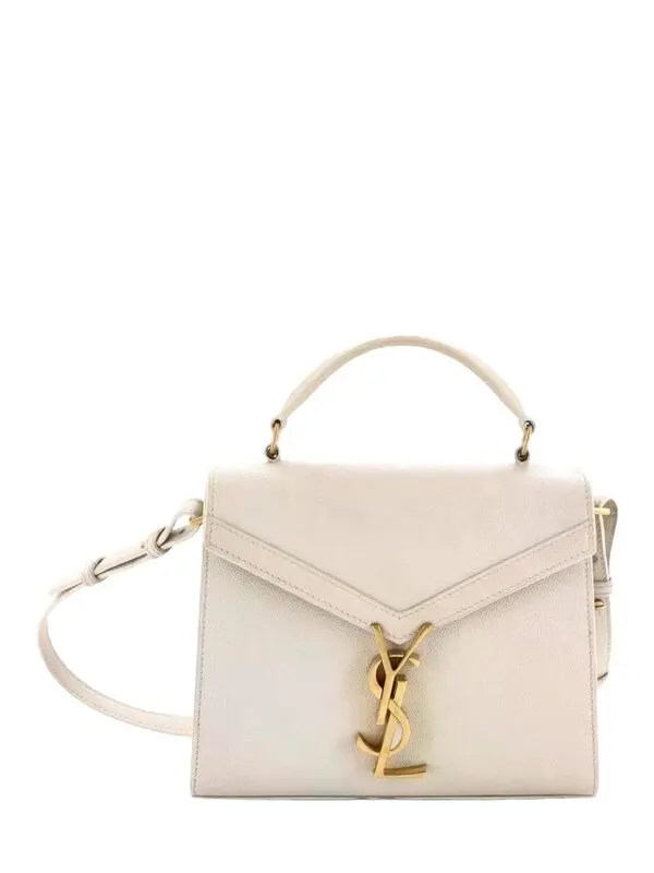 Saint Laurent Cassandra Top Handle Mini Shoulder Bag - Neutrals