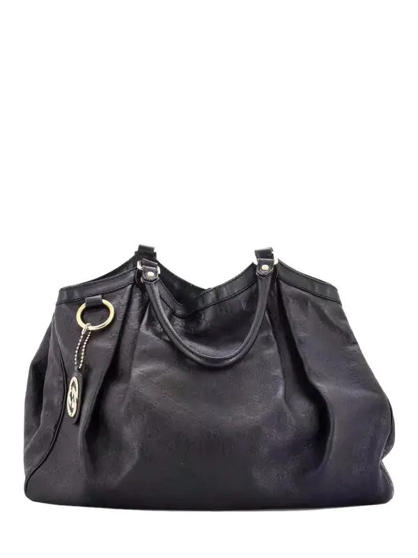 Gucci Sukey Sima Leather Large Tote Bag - Black