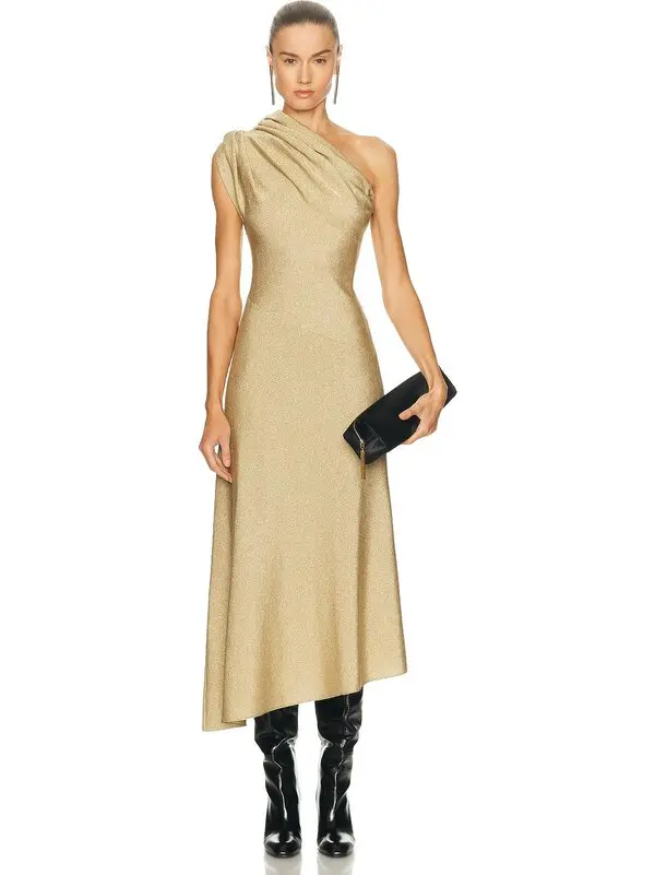 Khaite Coast Metallic Dress - Gold
