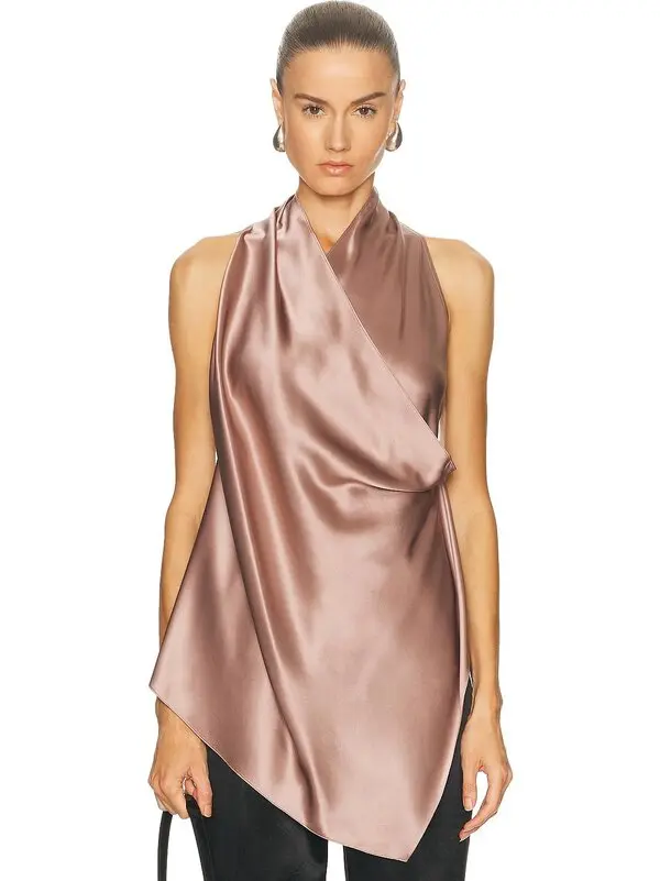 Helmut Lang Drape Cowl Top - Tea Rose